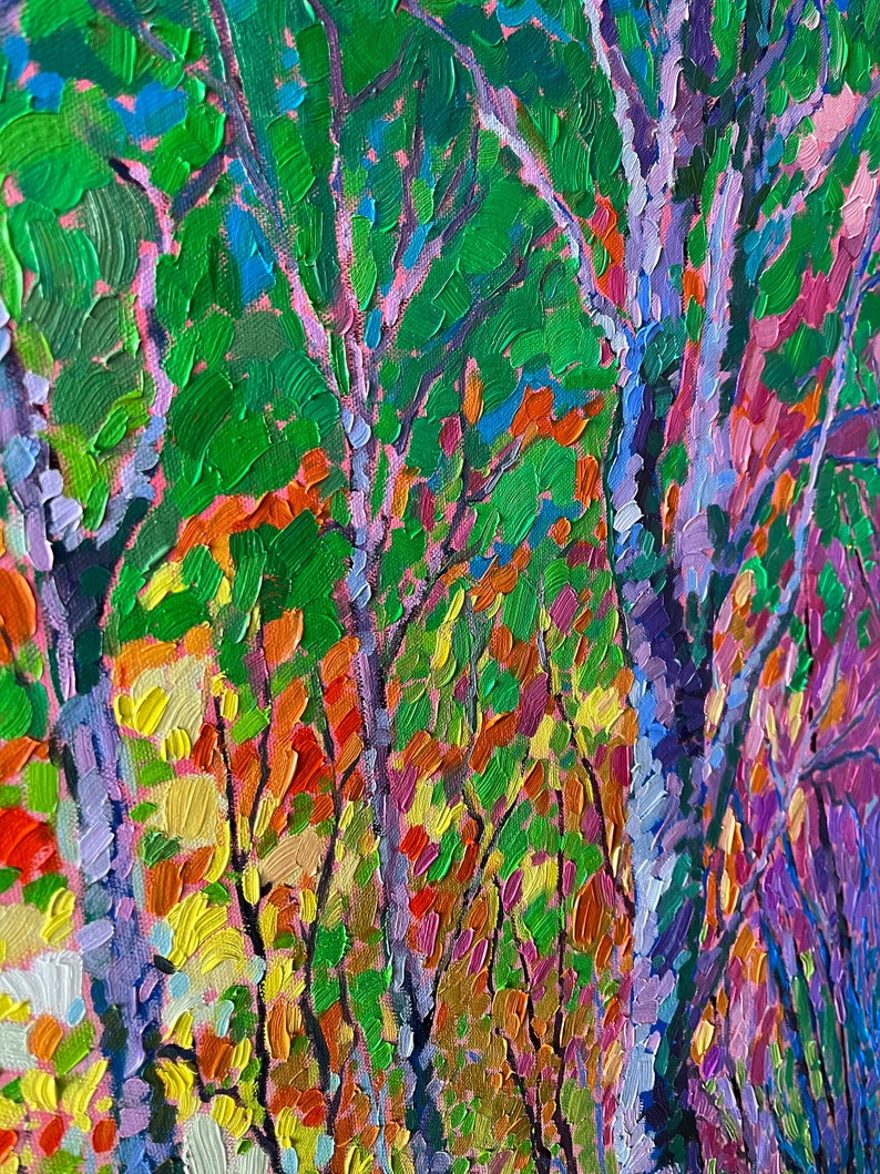 Rumi Poem With Contemporary Oil Painting of Colorful Forest - Etsy