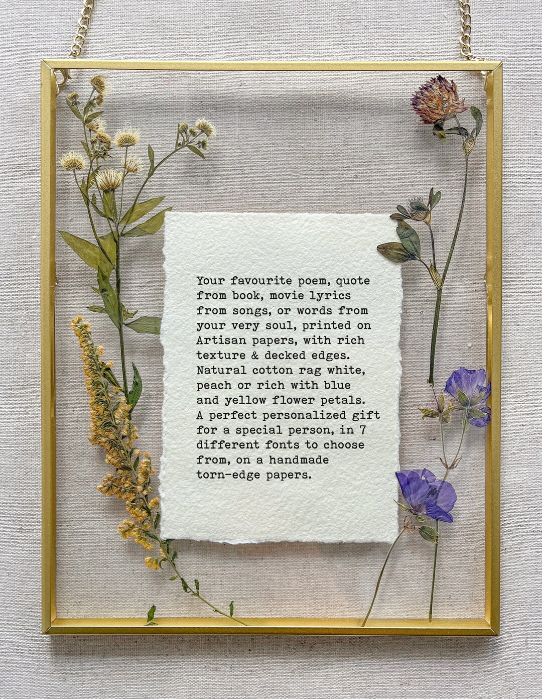 Your Custom Quote, Poem, Love Letter on Artisan Textured Paper ...