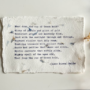 Custom Handtyped Personalized Poem Art Typed on Handmade Artisan ...