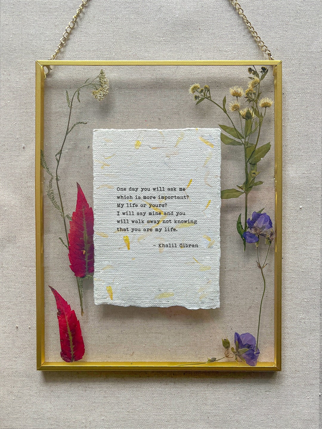 Handtyped Love Poem of Khalil Gibran Art Poetry Typed on Handmade ...