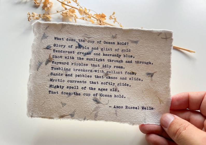 Handtyped Love Poem of Khalil Gibran Art Poetry Typed on Handmade ...