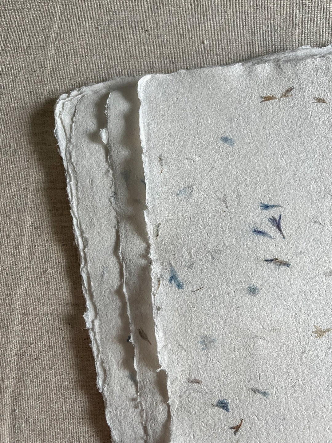 Handmade Artisan Paper With Blue Cornflower Petals, Natural Textured ...