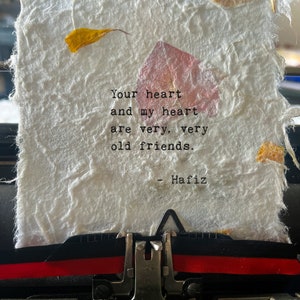Handtyped Love Poem Hafiz Your Heart Inspirational Qoute Art Poetry ...