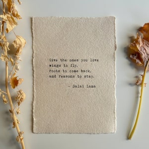 Handtyped Love Qoute of Dalai Lama Inspirational Art Poem, Poetry Typed ...