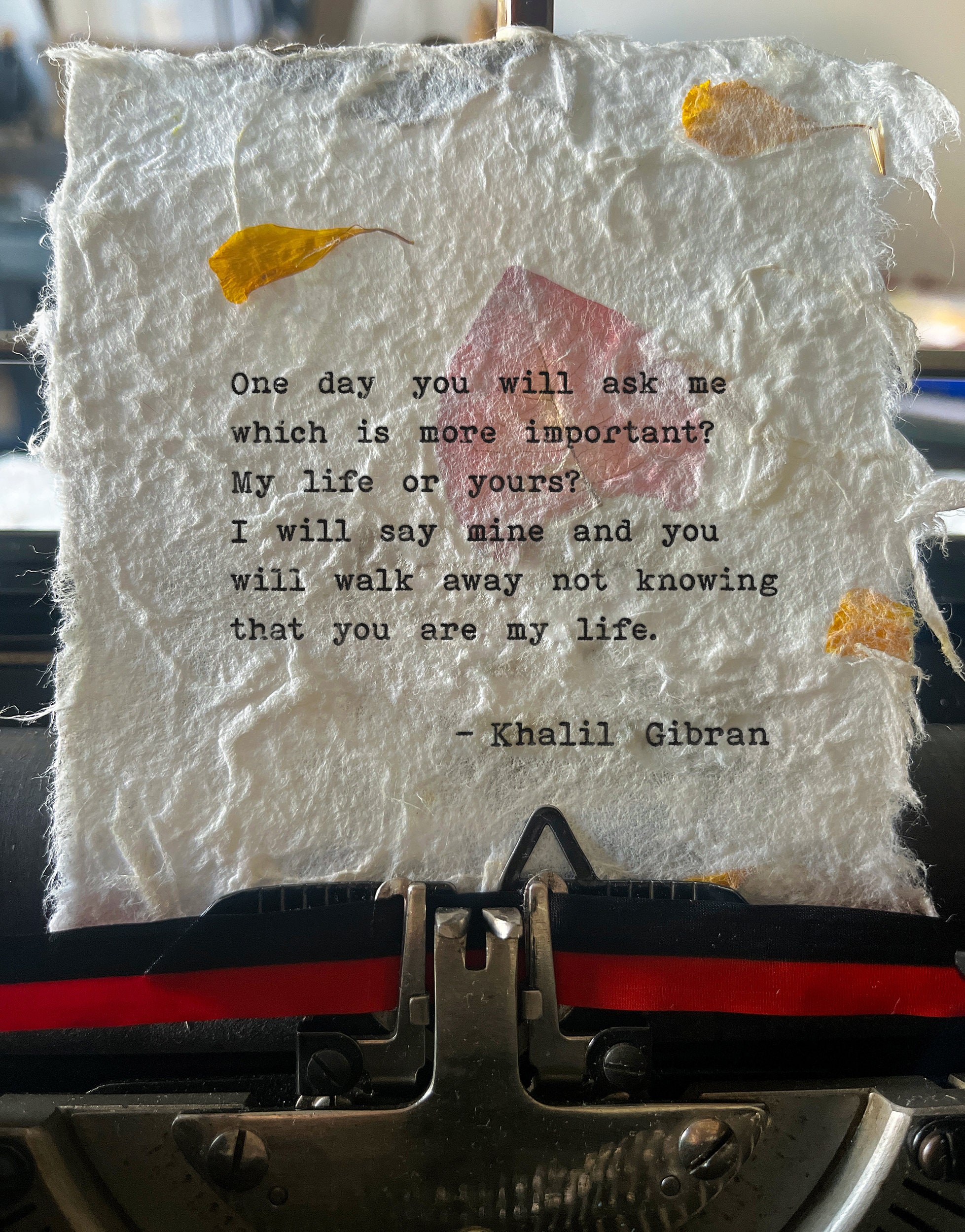 Handtyped Love Poem of Khalil Gibran Art Poetry Typed on Handmade ...