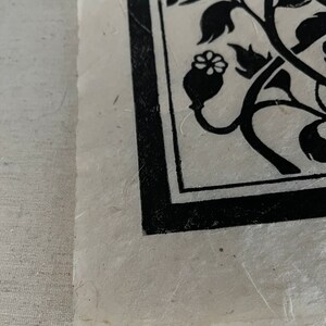 Original Linocut Print "poppies", Handmade Himalayan Lokta Nepalese ...