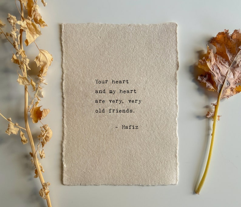 Handtyped Love Poem Hafiz Your Heart Inspirational Qoute Art Poetry ...