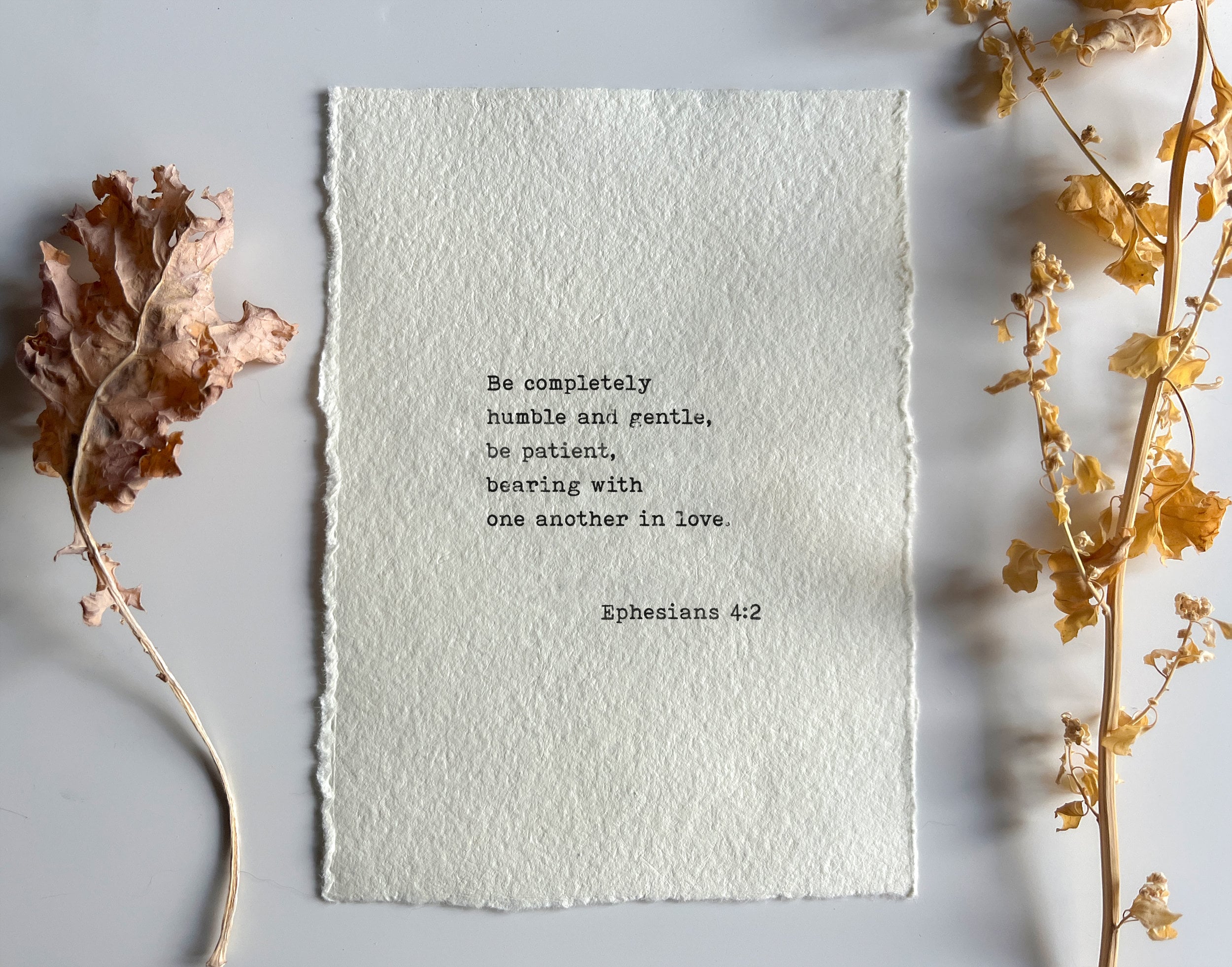 Hand Typed Love Poem on Handmade Artisan Flowers Papers Bible Quote ...