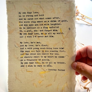 Custom Handtyped Personalized Poem Art Typed on Handmade Artisan ...