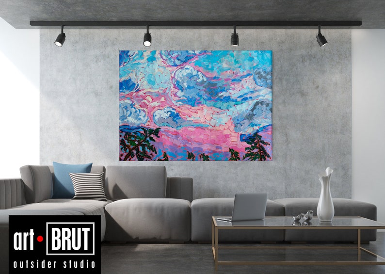 Fine Art Oil Painting Giclée Print Abstract Clouds Warm - Etsy