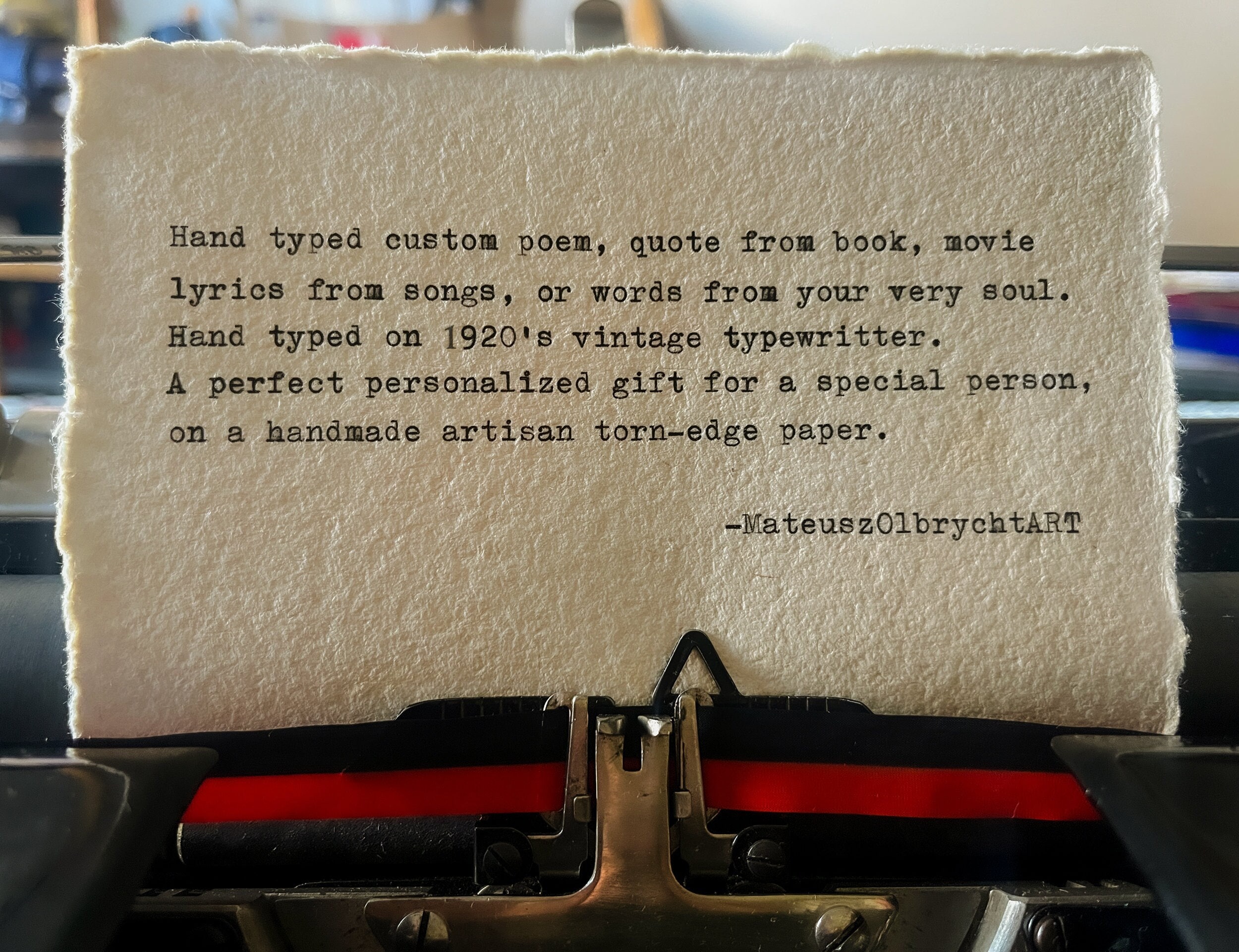 Custom Handtyped Poem Art, Inspirational Qoute From Book, Movie, Song ...