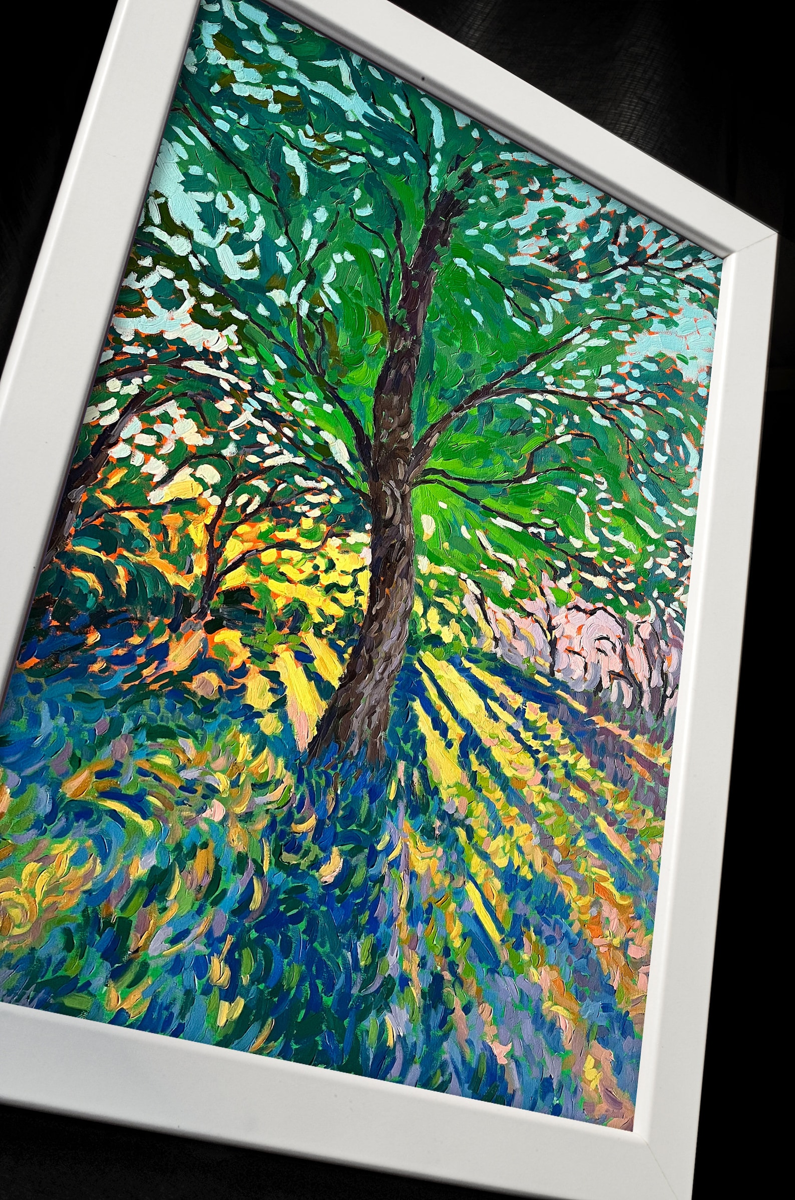 Set of 2 Wall Art Forest Trees Prints of Original Oil Painting Vivid ...