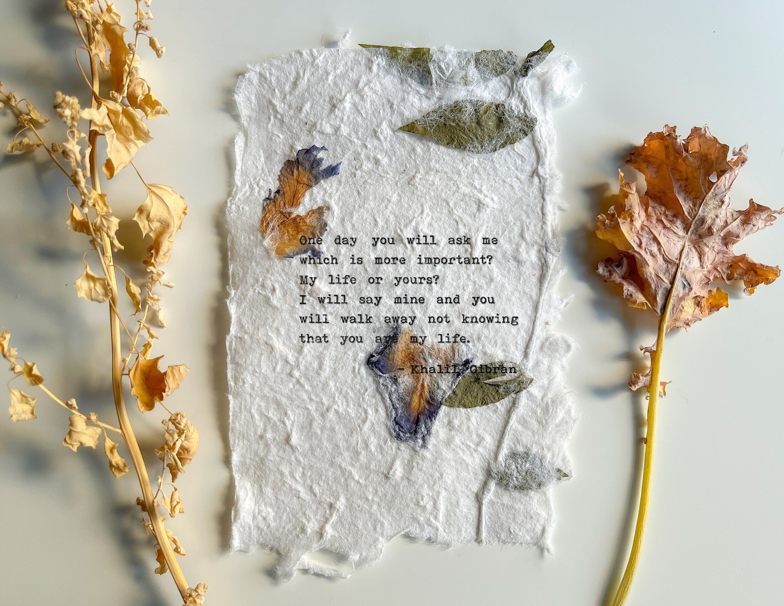 Handtyped Love Poem of Khalil Gibran Art Poetry Typed on Handmade ...