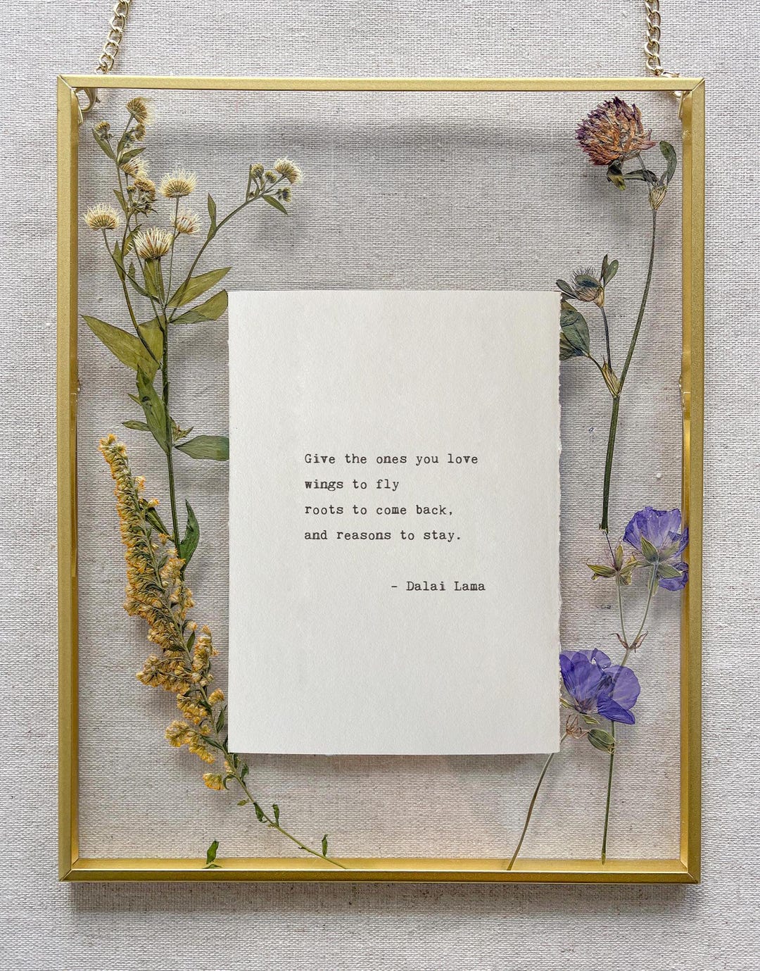 Handtyped Dalai Lama Poem Inspirational Quote "give the Ones You Love ...