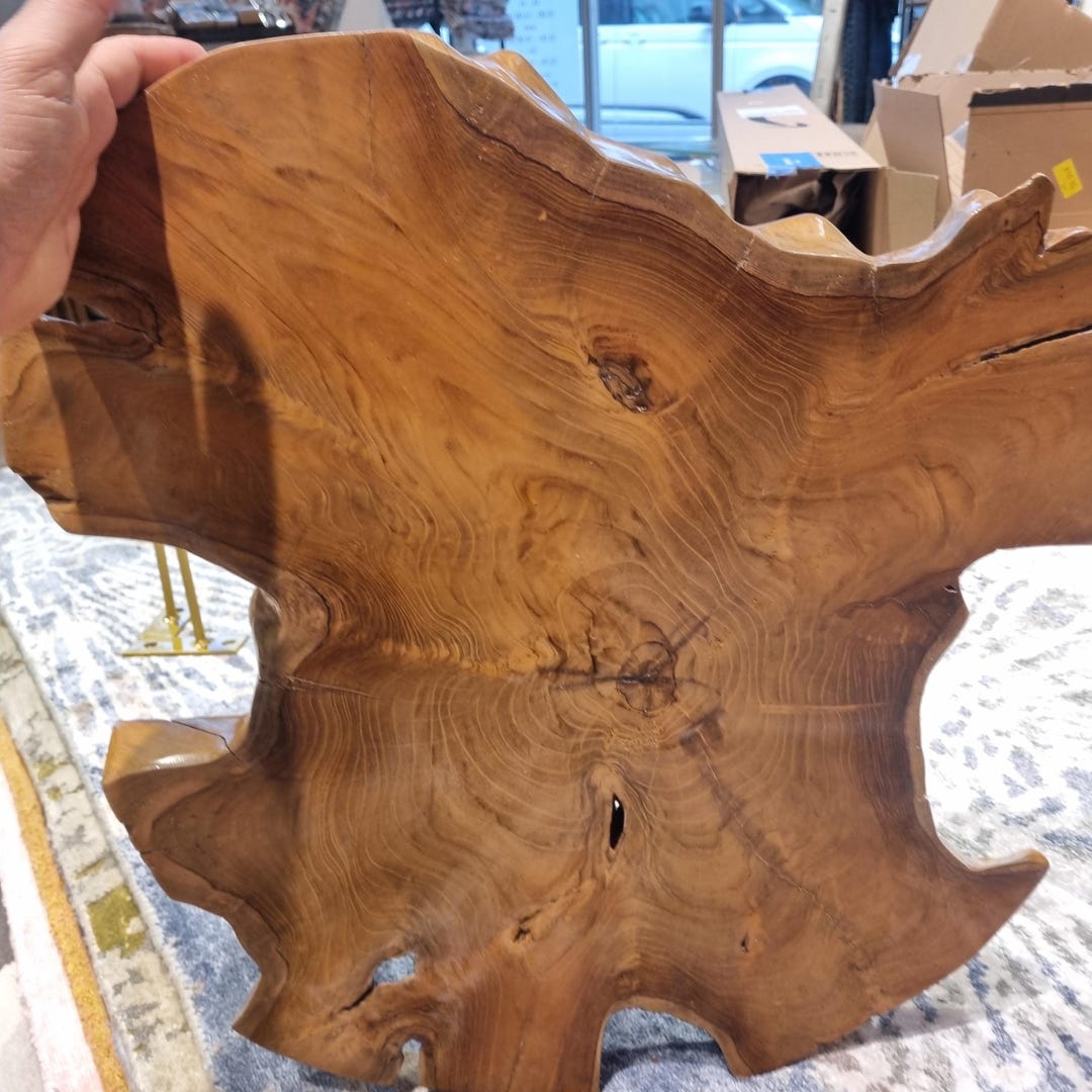 Solid Wood Coffee Table Side Table Root Wood Teak Disc - Etsy