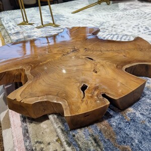 Solid Wood Coffee Table Side Table Root Wood Teak Disc - Etsy