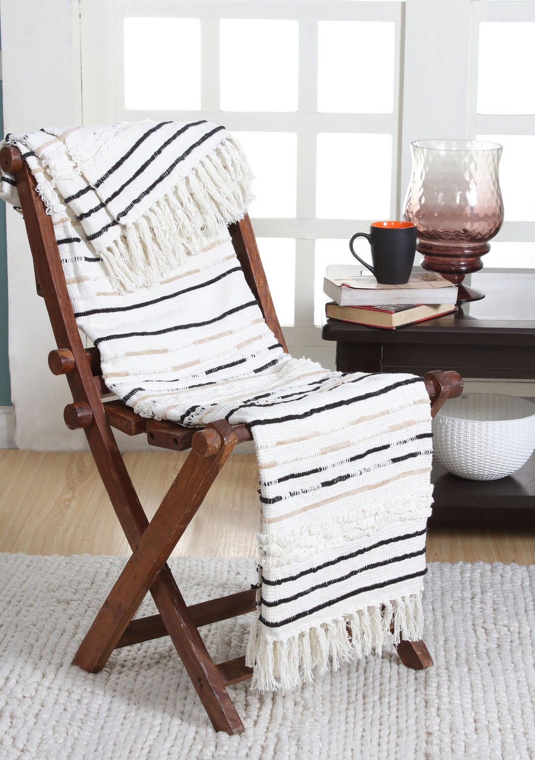 Scandinavian Design Plaid Throw Bed Spread Cotton Blanket, 130x160cm ...