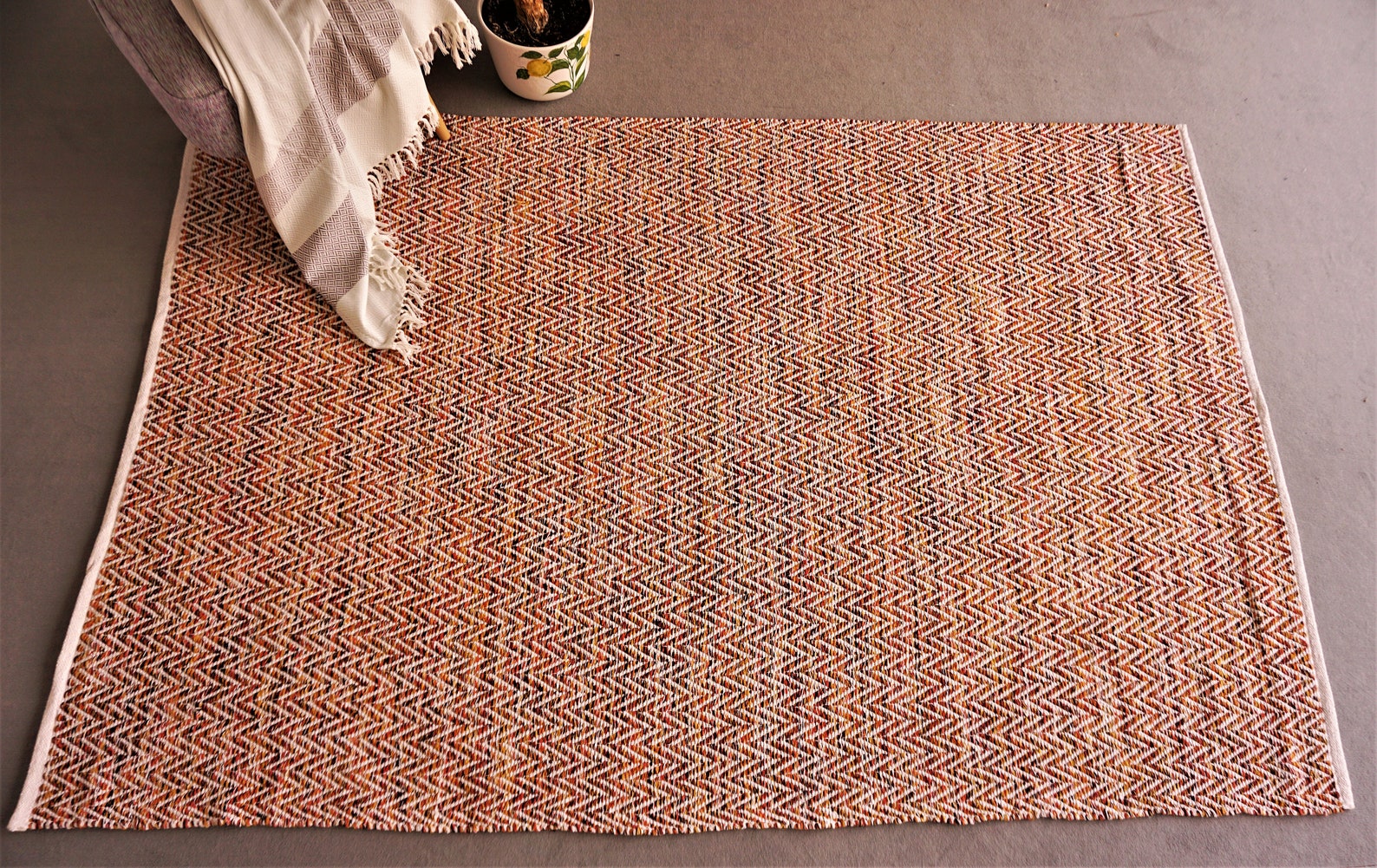 Hand-woven Rug Made of Scandinavian Cotton Multi-colored - Etsy