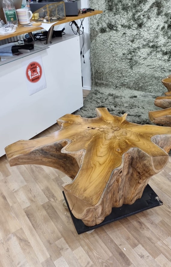 Root table Solid coffee table Teak wood side table root wood Etsy