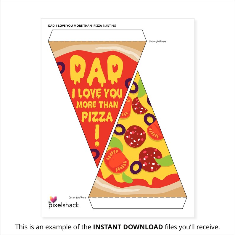 Banderines del Día del Padre con temática de pizza Banderines para ...