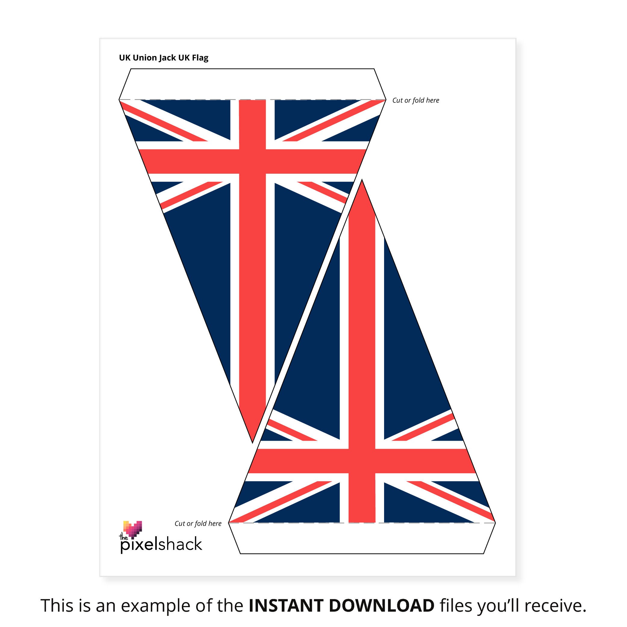 British, Union Jack UK Flag. VE Day. Diy Printable Party Banner Bunting ...