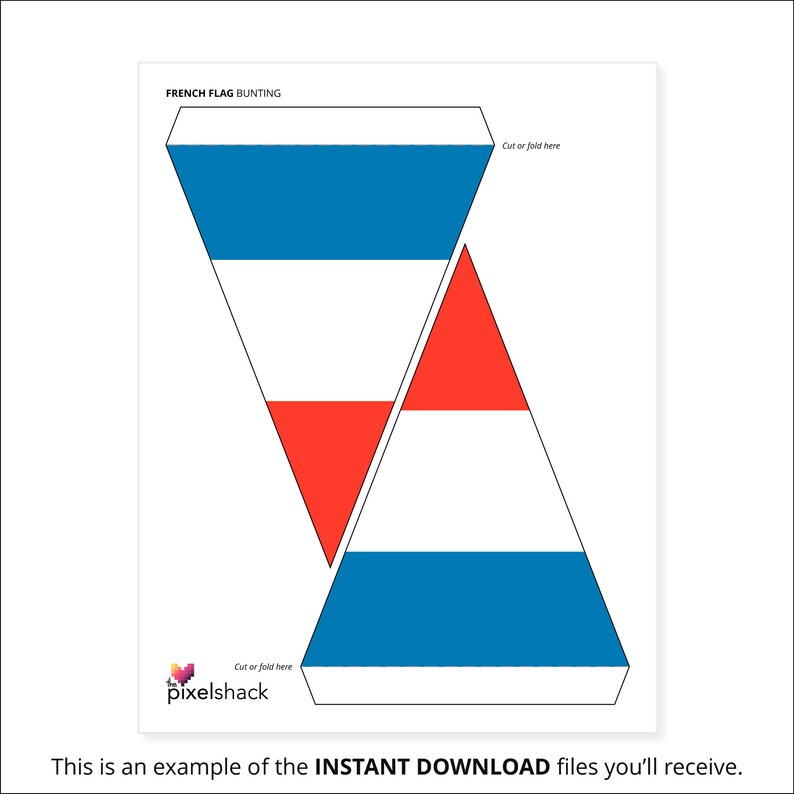 French Flag Bunting. DIY Printable France Themed Pennant Banner ...