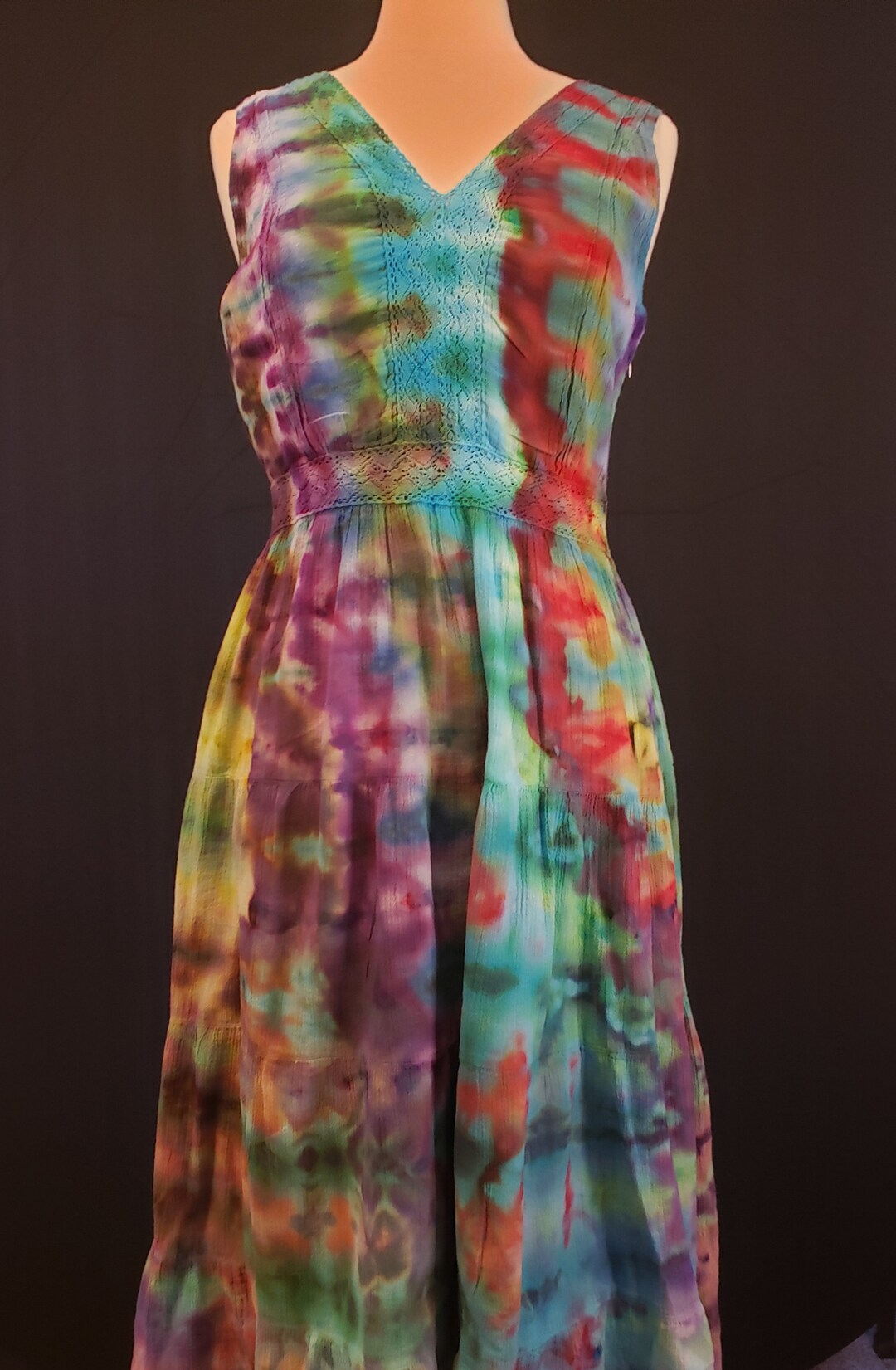 Medium Mlle Gabrielle Ice Dye Festival Dress in a Rainbow of Colors ...