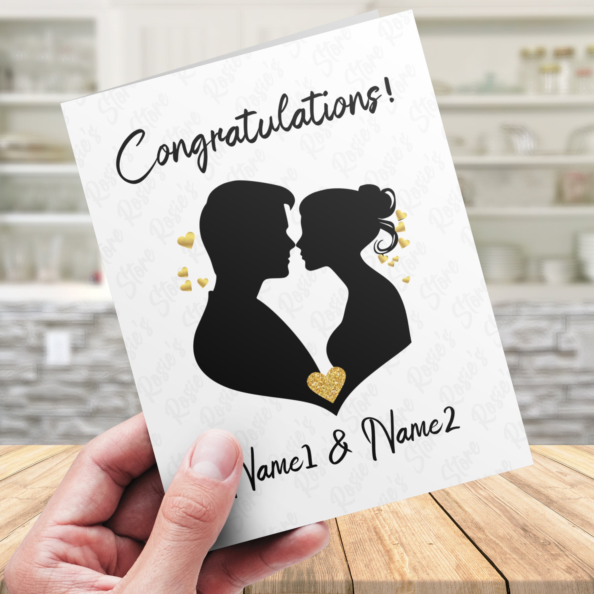 Personalized Wedding Card Blank Greeting Card Newly Married Couple ...