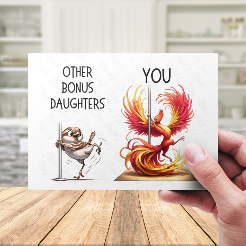 Gift for Bonus Daughter Birthday Printable Greeting Card Stepdaughter ...