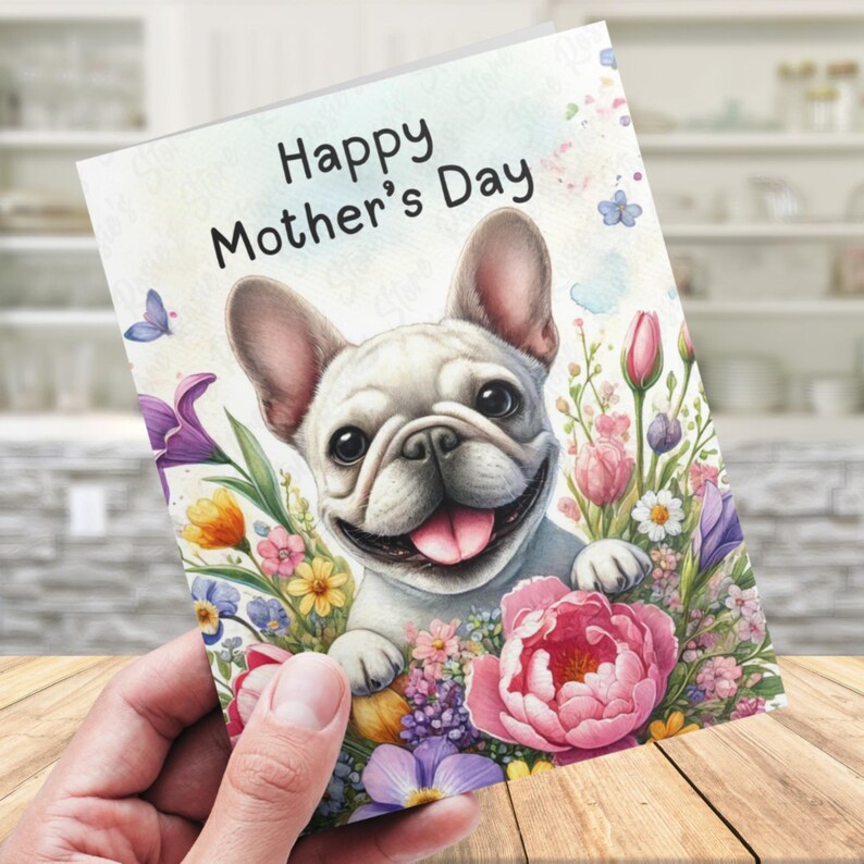 Mother's Day Printable Card Digital Download French Bulldog Dog Pet ...