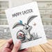 Happy Easter Bunny Card – Basket Eggs Spring Greeting - Etsy
