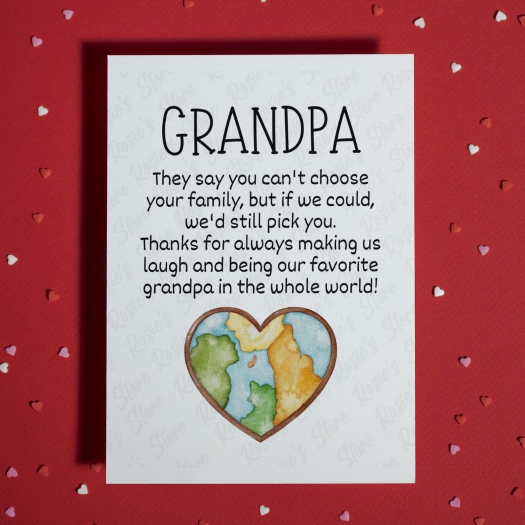 Gift for Grandpa Favorite Grandpa in the World Blank Greeting Card for ...