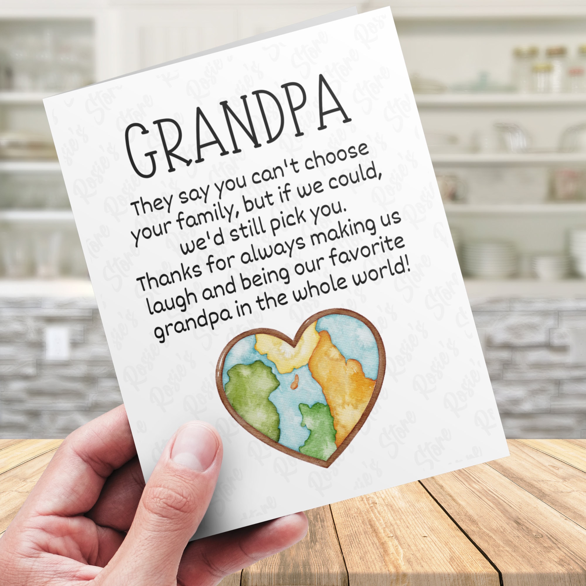 Gift for Grandpa Favorite Grandpa in the World Blank Greeting Card for ...