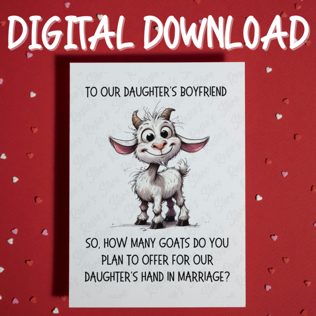 Funny Daughter's Boyfriend Printable Card Digital Download for ...