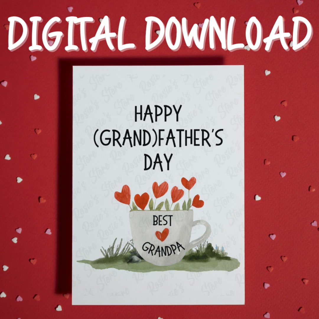 Gift for Grandpa Father's Day Printable Card Digital Download ...