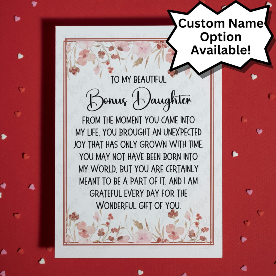 Personalized Gift for Bonus Daughter Birthday Greeting Card for ...