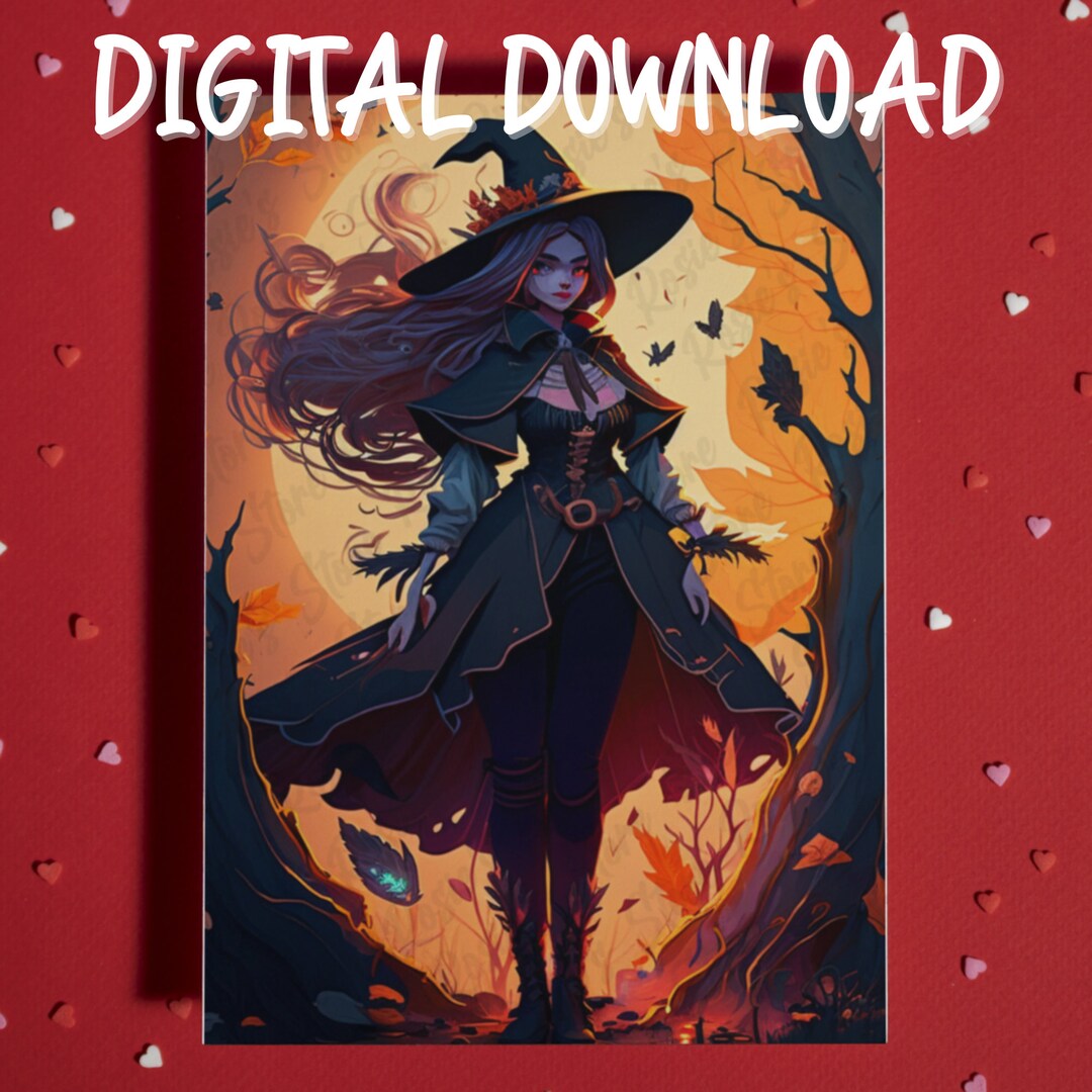 Witch Gift • Greeting Card • Printable Card • Digital Download ...