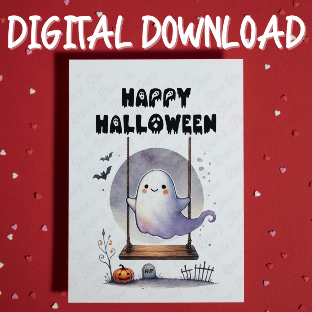 Cute Halloween Printable Card Digital Download Halloween Party ...