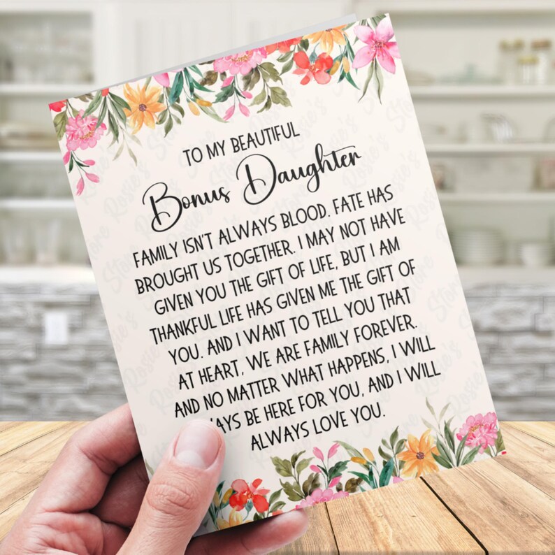 Personalized Gift for Bonus Daughter Birthday Greeting Card for ...