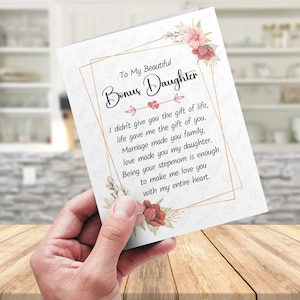 Bonus Daughter Birthday Card • Printable Card • Digital Download • Card ...