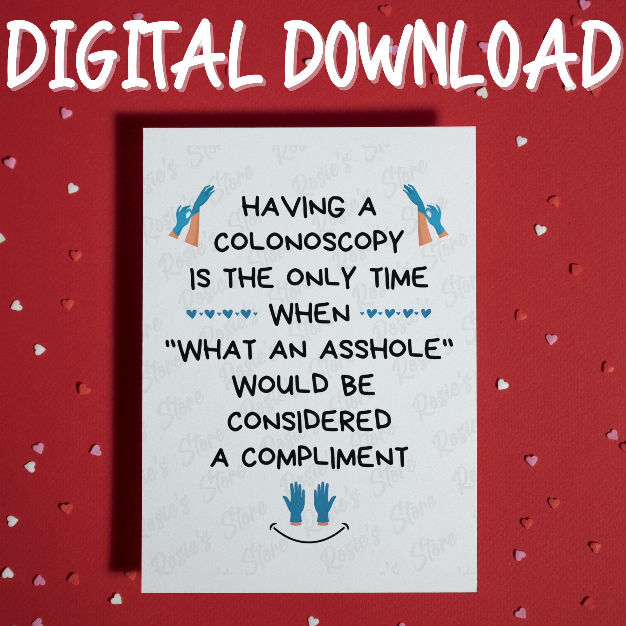 Funny Colonoscopy Card • Printable Card • Digital Download • Friendship ...