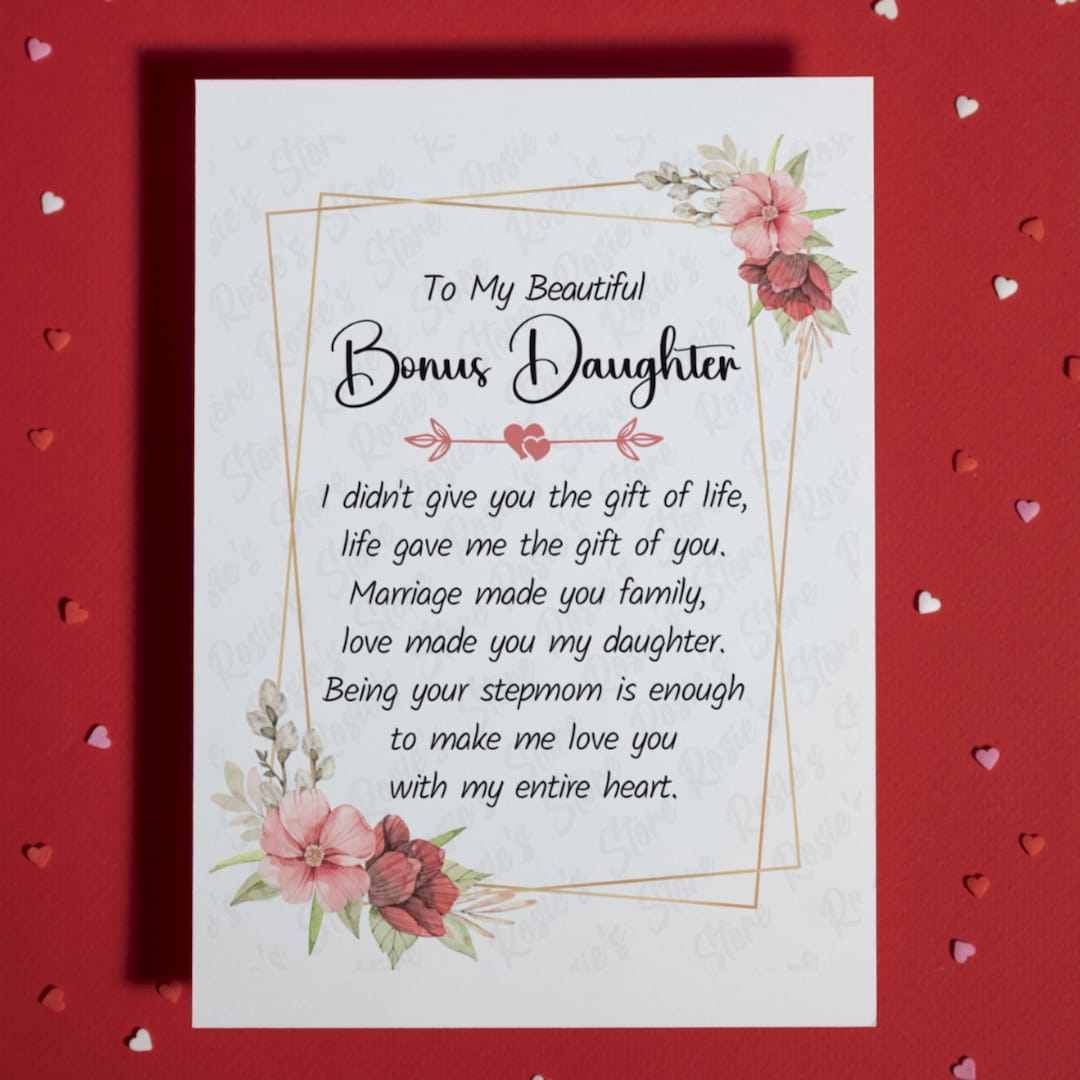 Bonus Daughter Card Blank Greeting Card Card Stepdaughter Christmas