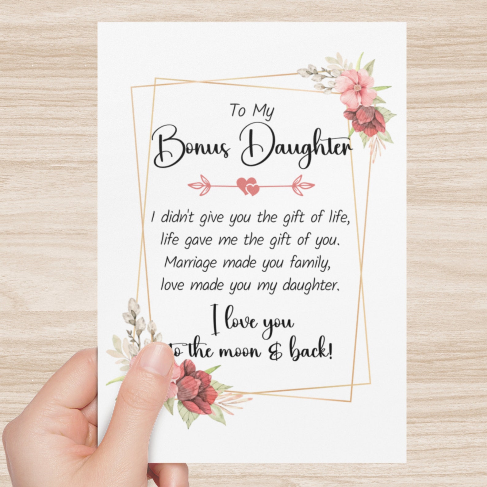 Bonus Daughter Birthday Card Printable Card Digital - Etsy UK