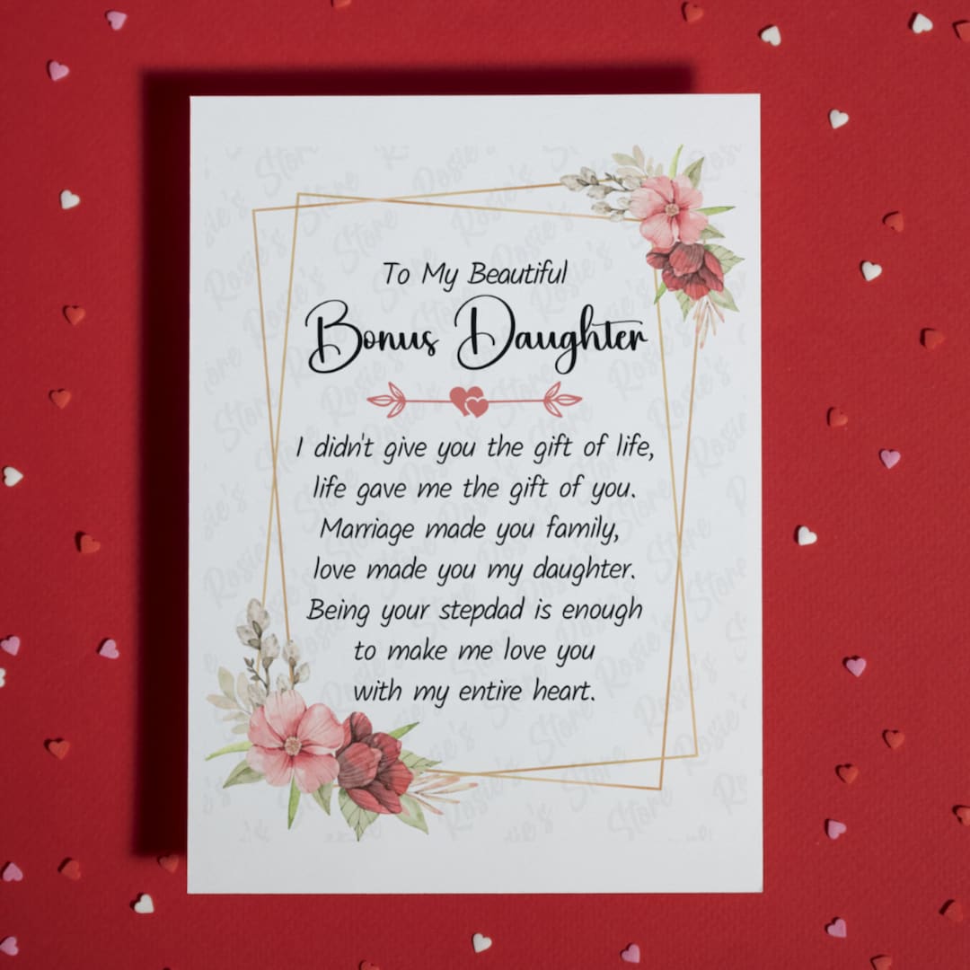 Bonus Daughter Birthday Card Printable Card Digital - Etsy