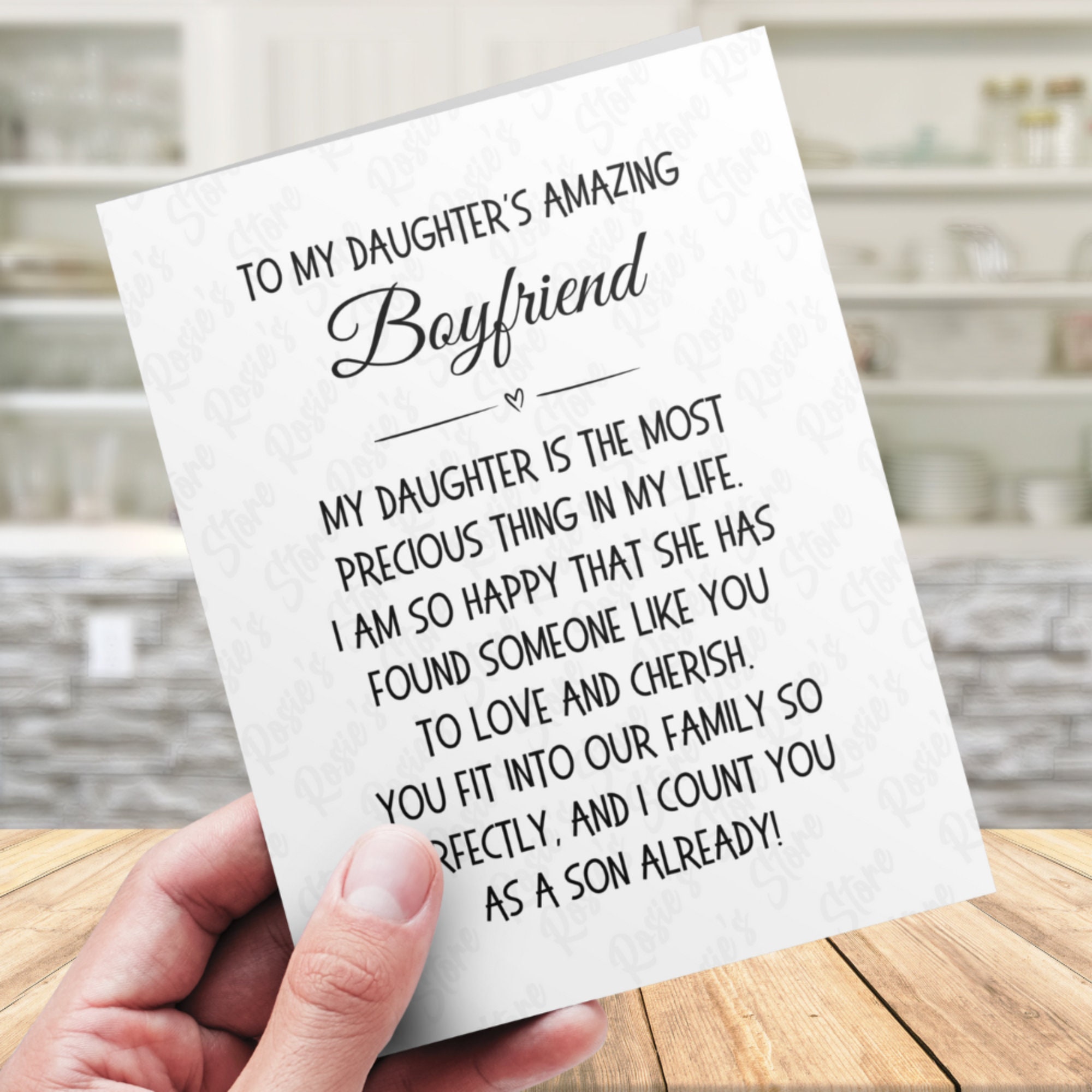 Daughter's Boyfriend Gift Greeting Card for Daughters Boyfriend ...
