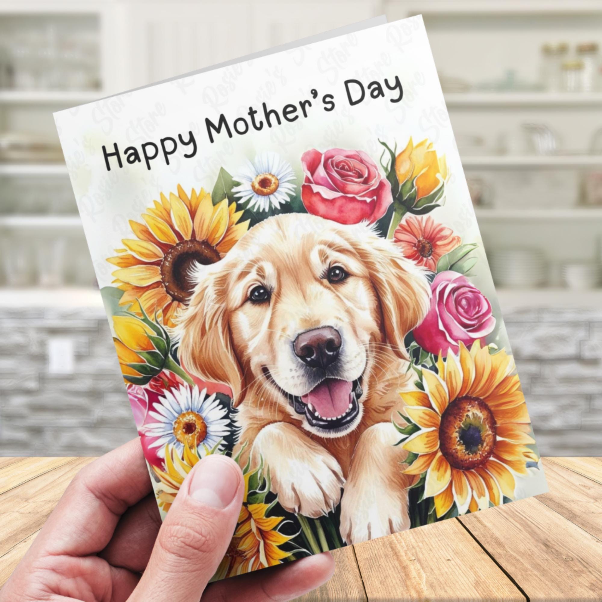 Mother's Day Printable Card Digital Download Golden Retriever Dog Pet ...