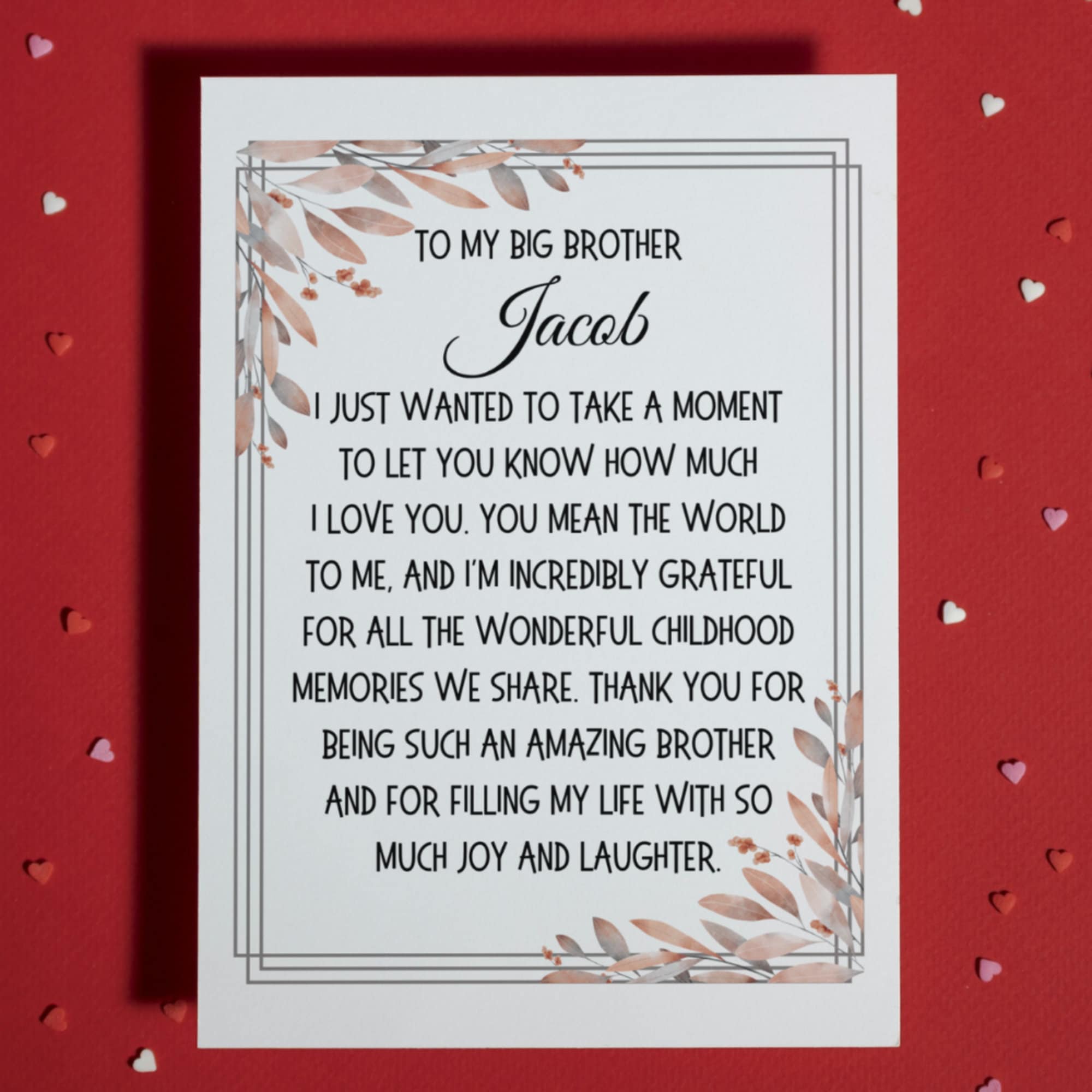 Custom Card for Brother Greeting Card Little or Big Brother Gift Ideas ...