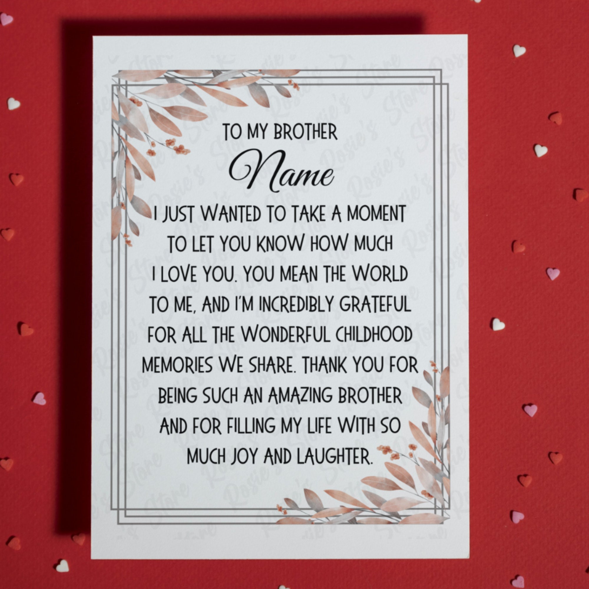 Custom Card for Brother Greeting Card Little or Big Brother Gift Ideas ...