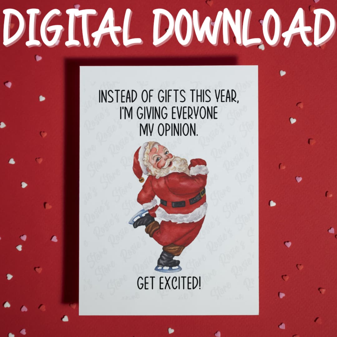 Funny Christmas Holiday Printable Card Digital Download Funny Christmas ...
