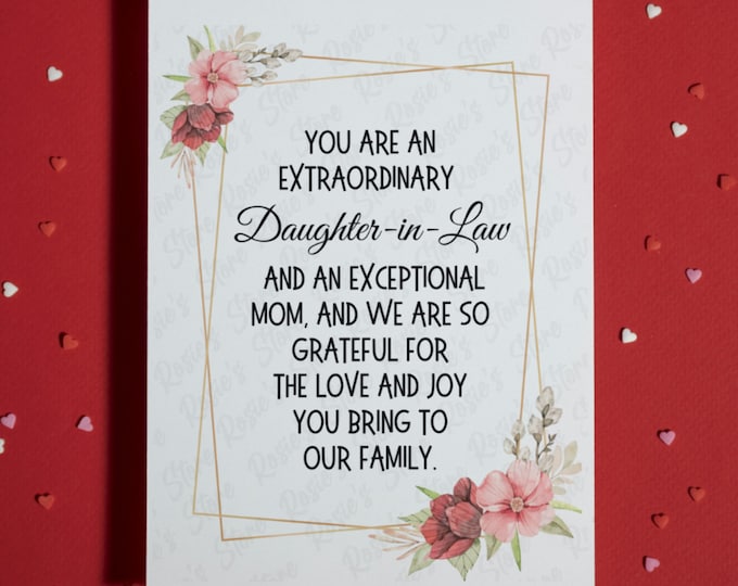 Bonus Daughter Card • Blank Greeting Card • Card Stepdaughter ...